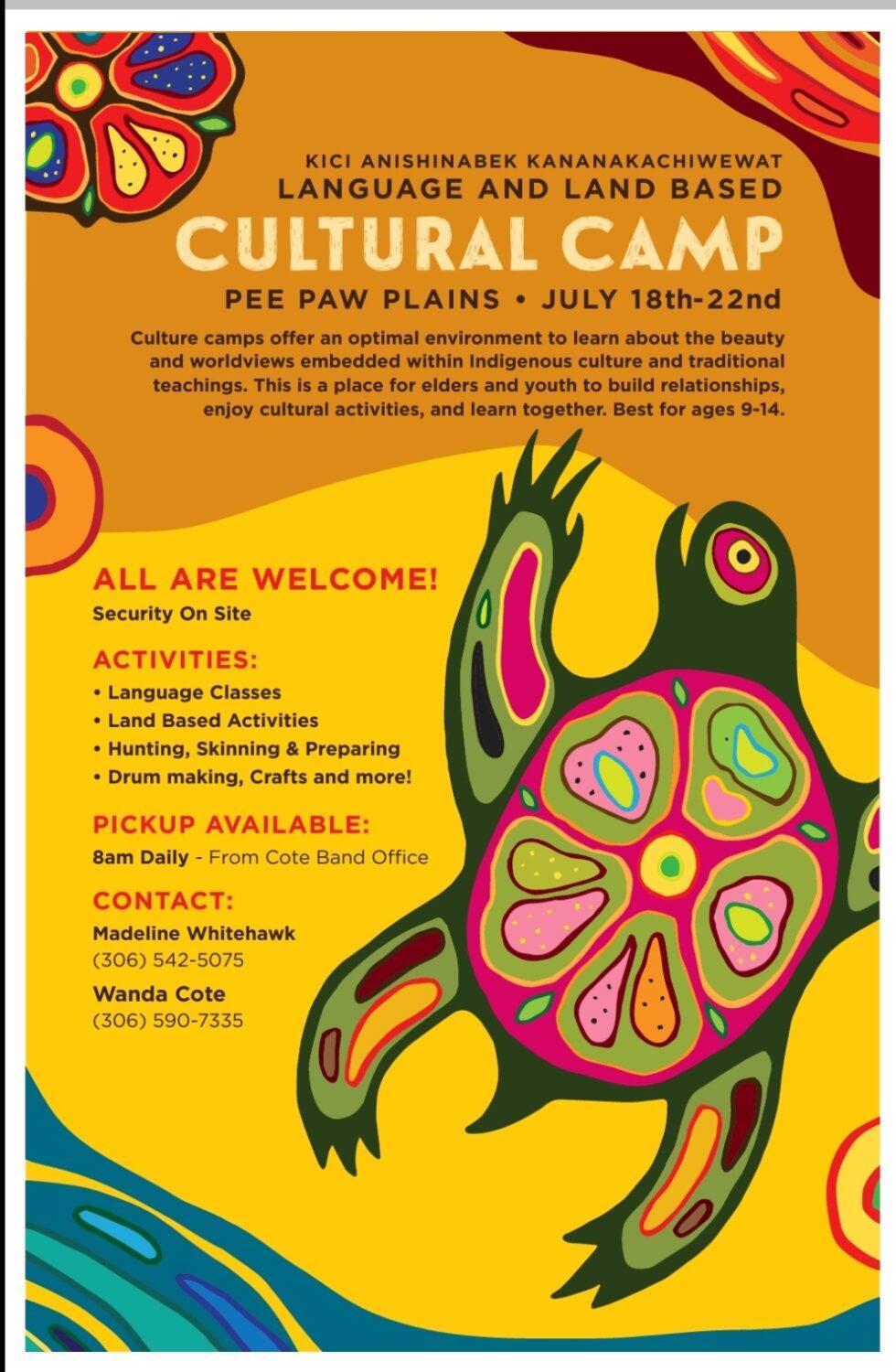 Language & Land Based Cultural Camp – Cote First Nation