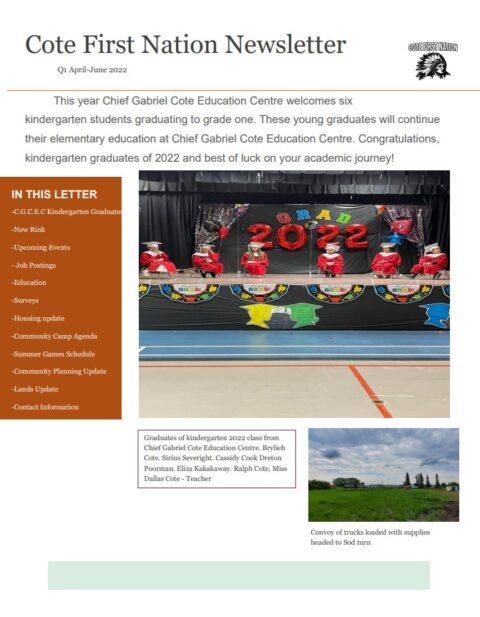 Cote First Nation Newsletter Q1 – Cote First Nation