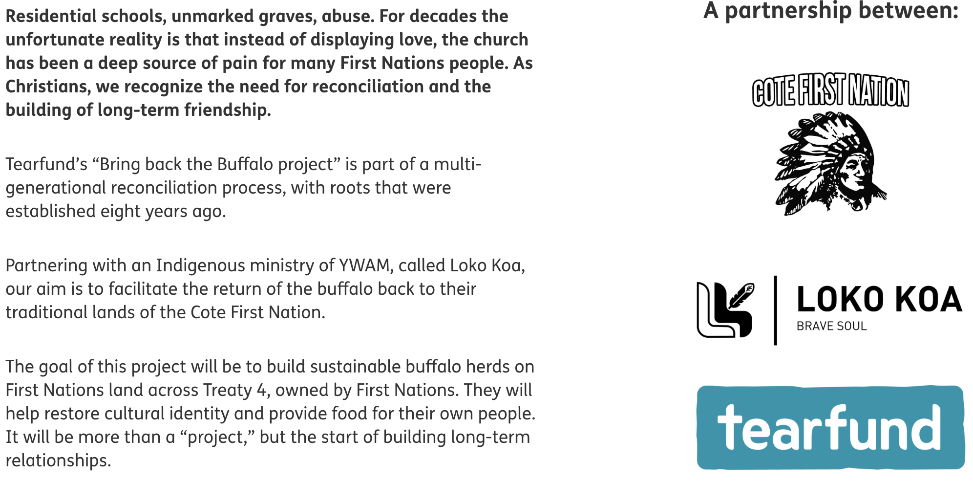 Buffalo Project – Cote First Nation
